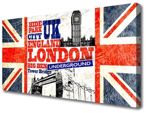 Obraz na plátně Londýn Vlajka Umění 125x50 cm