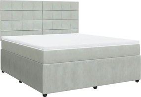 Box spring postel s matrací světle šedá 180x200 cm samet 3294706