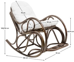 Kondela Houpací křeslo, tmavě hnědá/béžová, AGATON