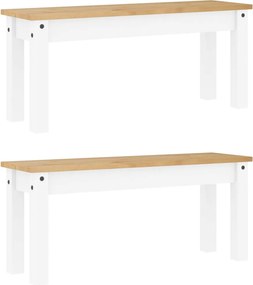 Jídelní set ze 3 kusů PANAMA Bílé masivní dřevo borovice 3345175