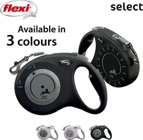 Flexi Select M pásek 7m černo-šedé / Vodítko