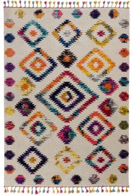 Flair Rugs, Kusový koberec Menara Bohemia Cream, 160x230, vícebarevná, ložnice