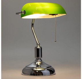 Brilagi - Stolní lampa BANK OFFICE 1xE27/60W/230V lesklý chrom/zelená L352-ZE/CHR