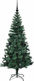 Umělý osvětlený vánoční stromeček Zelená 150 cm PVC a kov 3396750