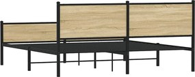 Kovový rám postele bez matrace dub sonoma 160 x 200 cm 3301400