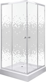 Novoterm Čtvercový sprchový kout NV-Pixel 90x90 chrom/potisk - bez vaničky