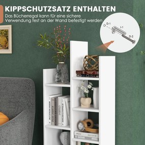 Costway 7patrová otevřená knihovna se zásuvkou – 53 × 24 × 118 cm