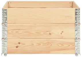 Paletové nástavce 3 ks 100 x 100 cm masivní borové dřevo,  310057