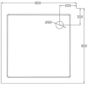 Mereo Kora sprchový set čtvercový kout 90 cm sklo Grape vanička sifon bílá CK34101ZN