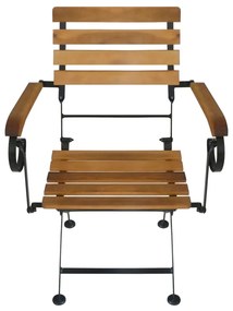 Skládací zahradní židle 4 ks ocel a masivní akáciové dřevo,  316834