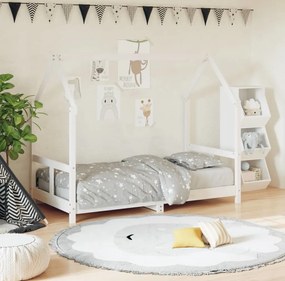 vidaXL Dětská postel 80 x 160 cm masivní borové dřevo [835726] Barva: Bílá