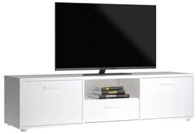 Bílý TV stolek 147x38 cm Media – Tvilum