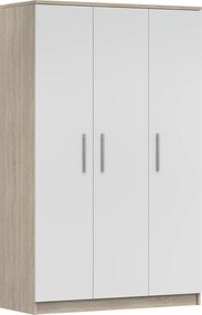 IDZ Šatní skříň OMEGA III 3D 19, 120 cm Dub Sonoma/Bílá