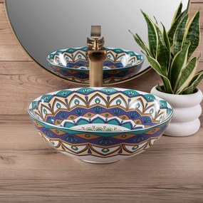Rea Aztec, umyvadlo na desku 400x400x115 mm, vícebarevné, REA-U7501