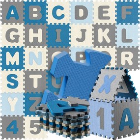 Puzzle podložka 86dílný modrá