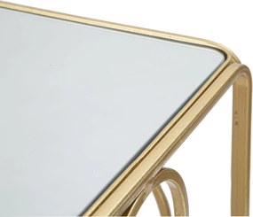 Set 2 ks odkládacích stolků Mauro Ferretti Arta 34x34x70-29x29x60 cm, zlatá/stříbrná