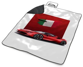 Sablio Plážová deka Ferrari Italská vlajka na červeném bloku: 200x140 cm