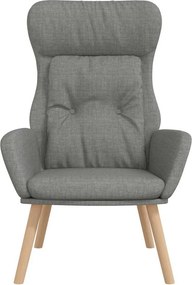Relaxační křeslo světle šedé textil 341290