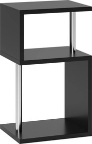 HOMCOM odkládací stolek s 3-stupňovým LED osvětlením, policemi a hliníkovým rámem pro obývací pokoj, ložnici 44x38x75 cm, černý