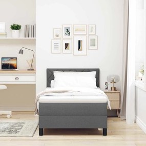 Postel s boxspringem s čelo Tmavě šedá 90 x 190 cm textil 3338728