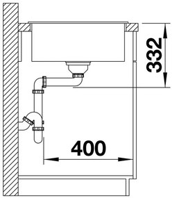 Blanco Zia 5 S Compact Granitový dřez s odkapem oboustranné provedení, 86x50cm, bílá 520515
