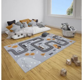 Hanse Home Collection koberce Dětský koberec Adventures 104535 Grey/mustard Rozměry koberců: 120x170