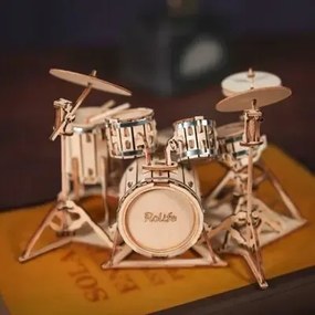 RoboTime 3D dřevěné puzzle Bicí souprava / od 8 let / 246 dílků / Obtí