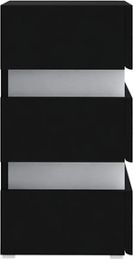 Noční stolek s LED černý 45 x 35 x 67 cm kompozitní dřevo 326841
