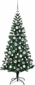 Umělý osvětlený vánoční stromeček Zelená 180 cm PVC a kov 3396764