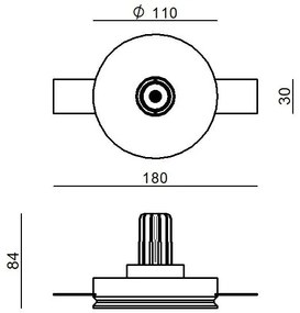 Linea Light Gypsum_Coloring_R1 V2, sádrová bodovka s kulatým rámečkem, 6W 2700K 41.6° 350mA, Ø 3cm