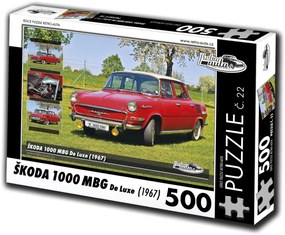 Puzzle retro-auta puzzle č. 22 škoda 1000 mbg de luxe (1967) 500 dílků