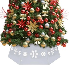vidaXL Podložka pod vánoční stromek Ø 68 x 25 cm [331305] Barva: stříbrná a bílá
