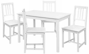 Jídelní set pro 4 osoby bílý stůl 118x75 + 4 židle 4484