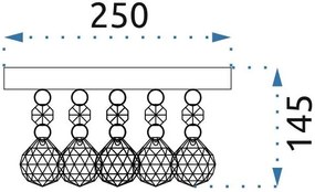 Toolight Plafonová lampa Cristal APP1038-3CP Zlatá