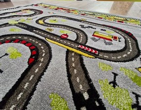 HU Vícebarevný dětský koberec „Kids – závodní dráha“ Rozměr: 60x100 cm