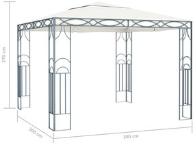 vidaXL Marketos Altán 300 x 300 cm krémový