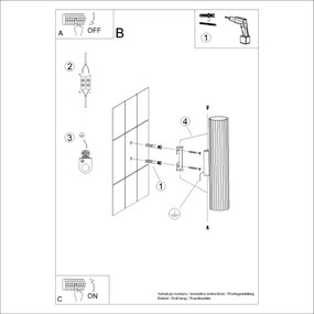 Sollux Lighting Nástěnné svítidlo KARBON 30 béžové