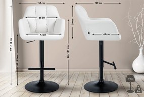 Barová židle Natoma umělá kůže černá konstrukce – bílá