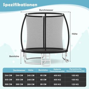 Costway Trampolína venkovní se žebříkem kulatá zahradní