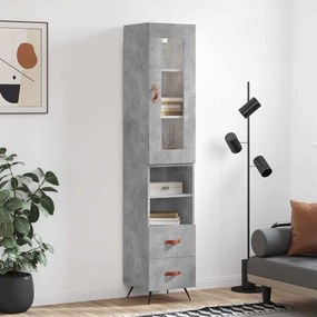 vidaXL Skříň highboard 34,5 x 34 x 180 cm kompozitní dřevo [3199279] Barva: Betonová šedá