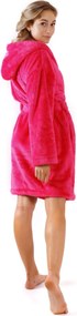 Krátký župan s kapucí Lilly extra one size malinový 33 20 3430 - S/M