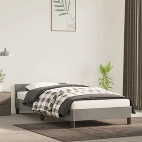 vidaXL Rám postele s čelem světle šedý 100x200 cm samet