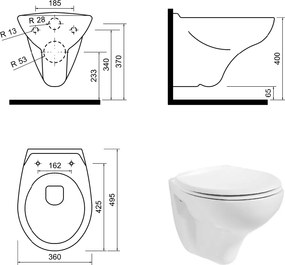 Geberit Duofix Speciál 111.355.00.5 komplet do bytových jader se závěsným WC Creavit STANDARD TP320 + bidet 2v1 new
