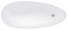 Besco Volně stojící vana z litého mramoru Keya Glam 165x70 Barva: Bílá/grafit, Rozměry (cm): 163,5x70,5, Typ a barva výpustě: Click-Clack, chrom