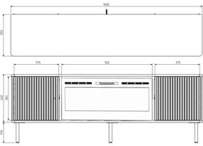 Skříňka RTV s krbem CAMELIA CA02 bílá VÝPREDAJ