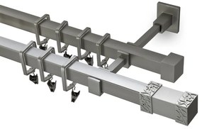 Garnýž kovová 480 cm dvouřadá - dvojitá 20x20 roma matná stříbrná