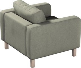 Potah na křeslo IKEA Karlstad, krátký barva šedá látka pletený vzor