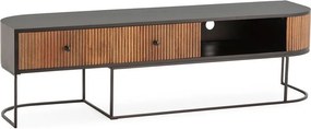 TV stolek z mangového dřeva v přírodní barvě 160x45x40 cm Curve – MOME