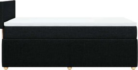 Box spring postel s matrací černá 90x200 cm textil 3289634