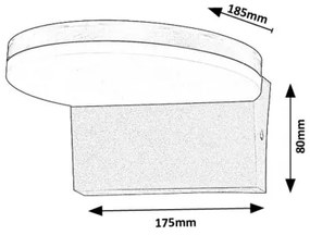 Rabalux 77117 - LED Venkovní nástěnné svítidlo BATIDA LED/9W/230V IP54 černá